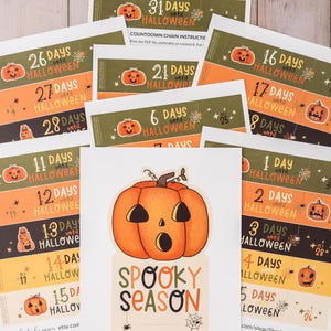 Halloween Countdown Chain, Printable Halloween Calendar for Kids ...