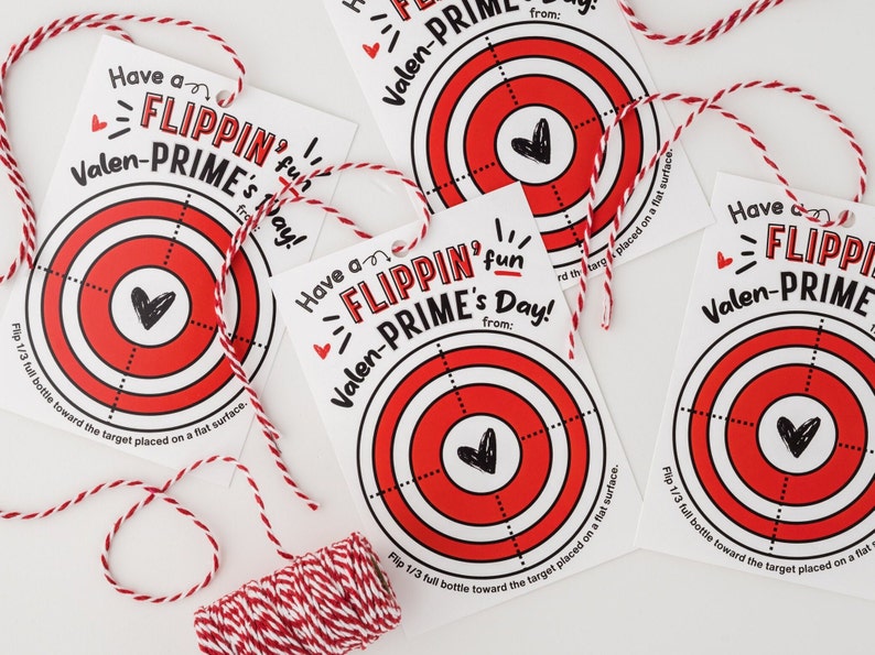 Bottle Flipping Target Tag, Hydration Drink Valentine Printable, Kids ...