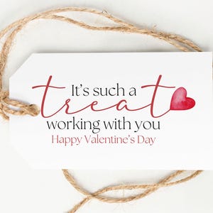Coworker Valentines Treat Tag, Printable Gift Tags, Work Valentine's ...