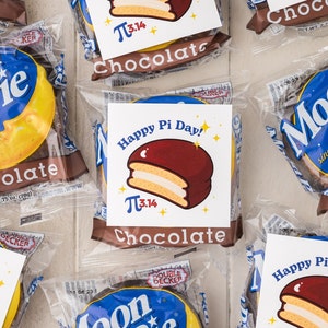 Printable Happy Pi Day Tags, 3" Square Gift Tags for Pie Day, Treat Tag ...