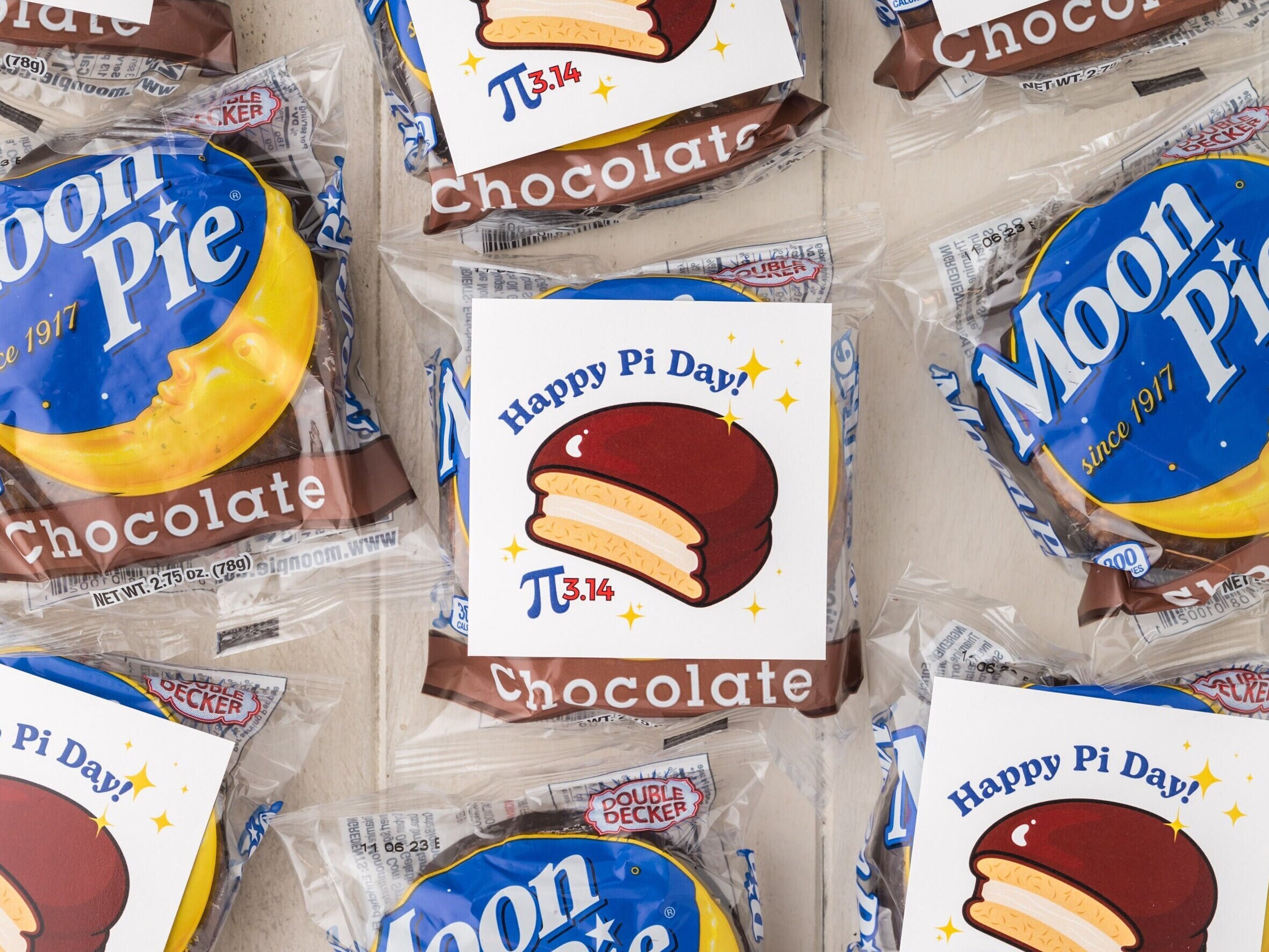 Printable Happy Pi Day Tags, 3" Square Gift Tags for Pie Day, Treat Tag ...