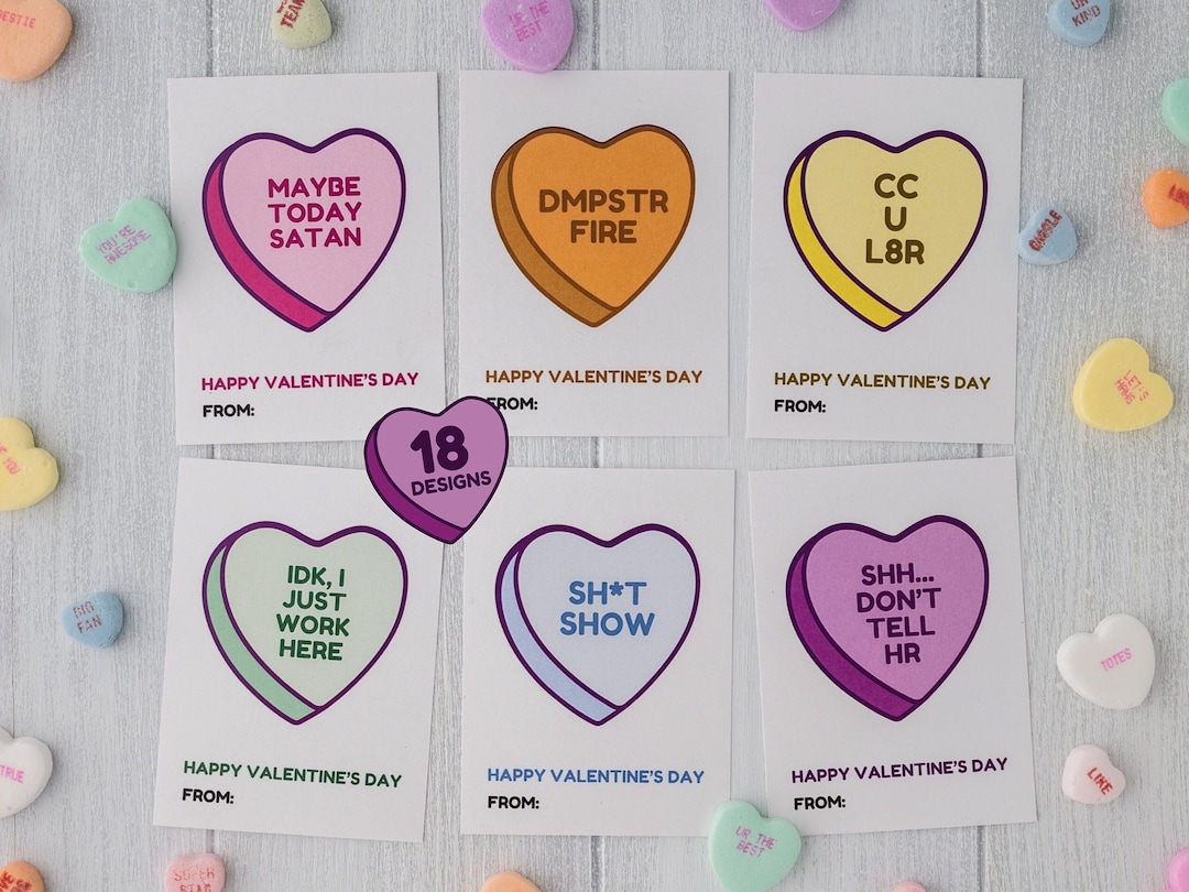 Funny Coworker Valentines, Candy Hearts Cards, Office Valentine's Day ...