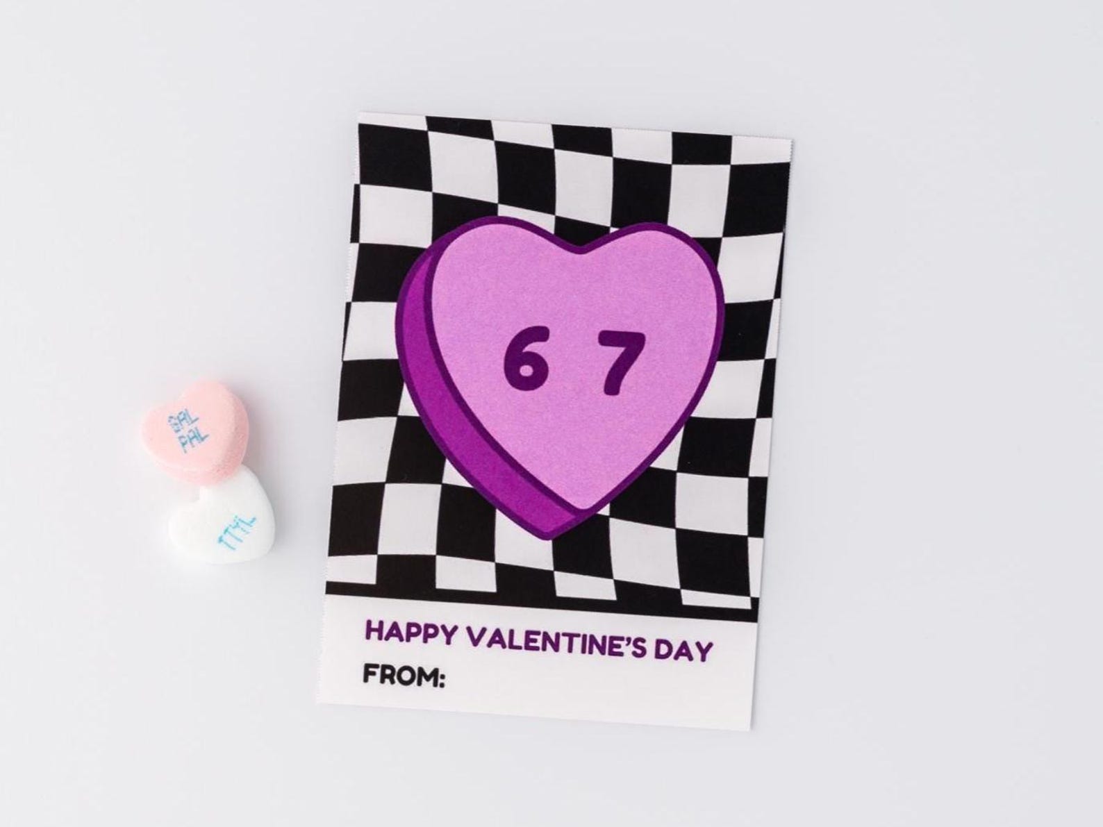 6 7 Conversation Heart Valentines, Tween Classroom Valentine Cards ...