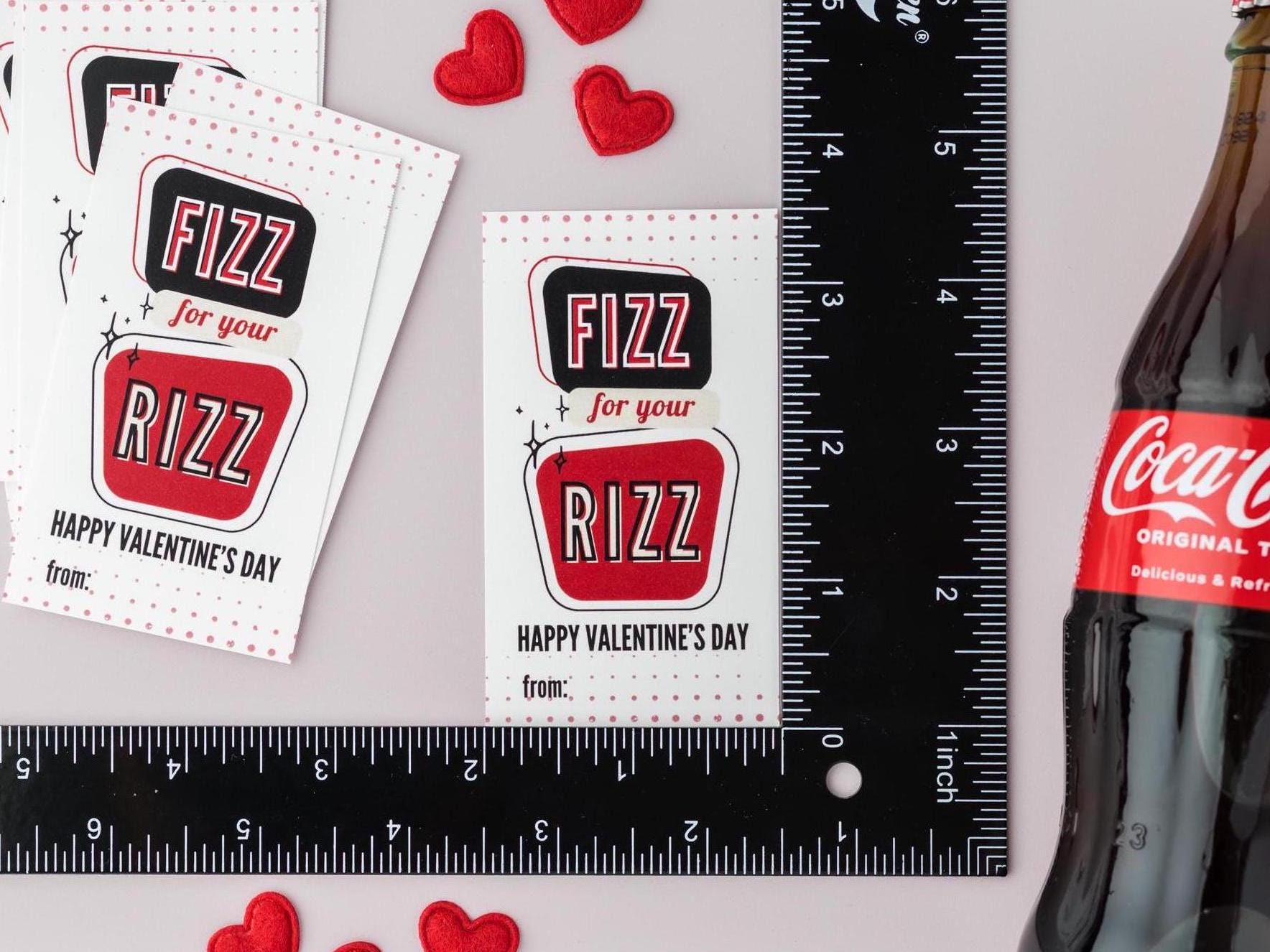 Fizz for Your Rizz Valentine Tag, Printable Soda Gift Tag, Retro Treat ...