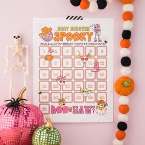 Halloween Countdown Calendar for Kids, Printable Halloween Advent Sign ...