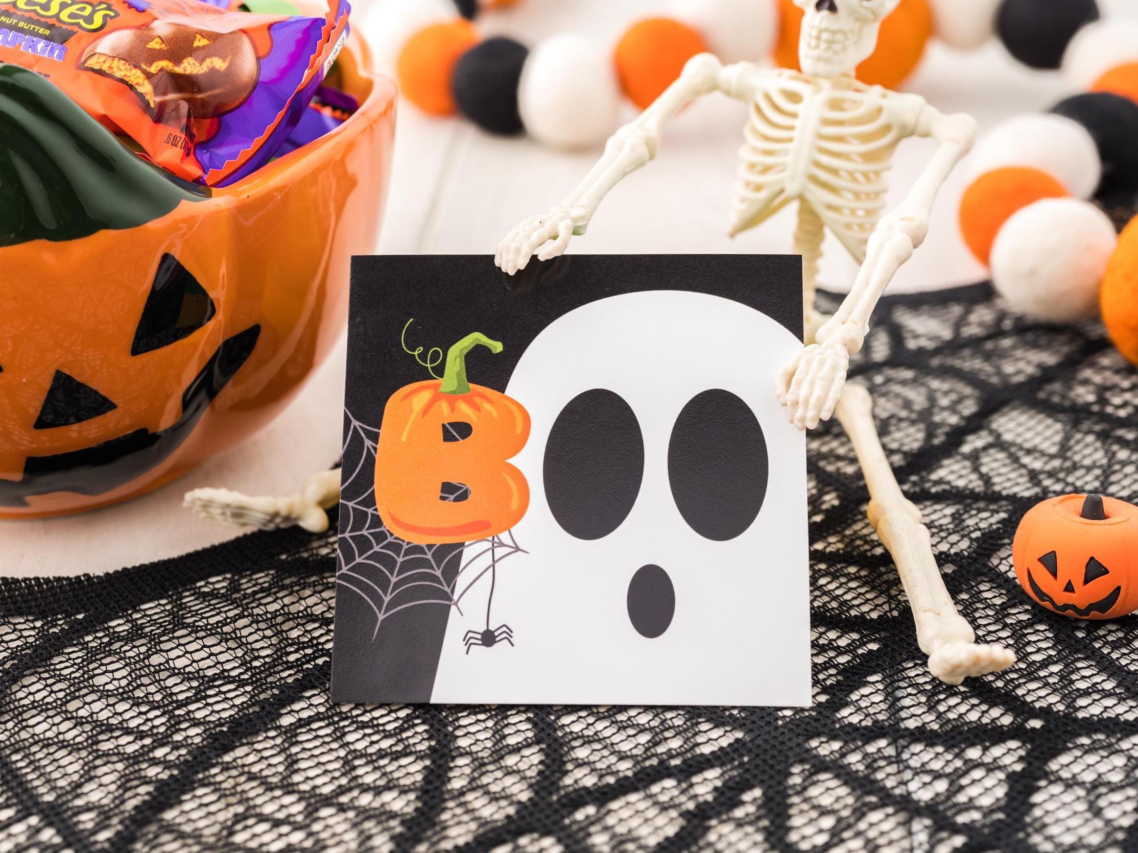BOO Basket Tag, Printable Halloween Treat Tags, Party Favor, Ghost 3 ...