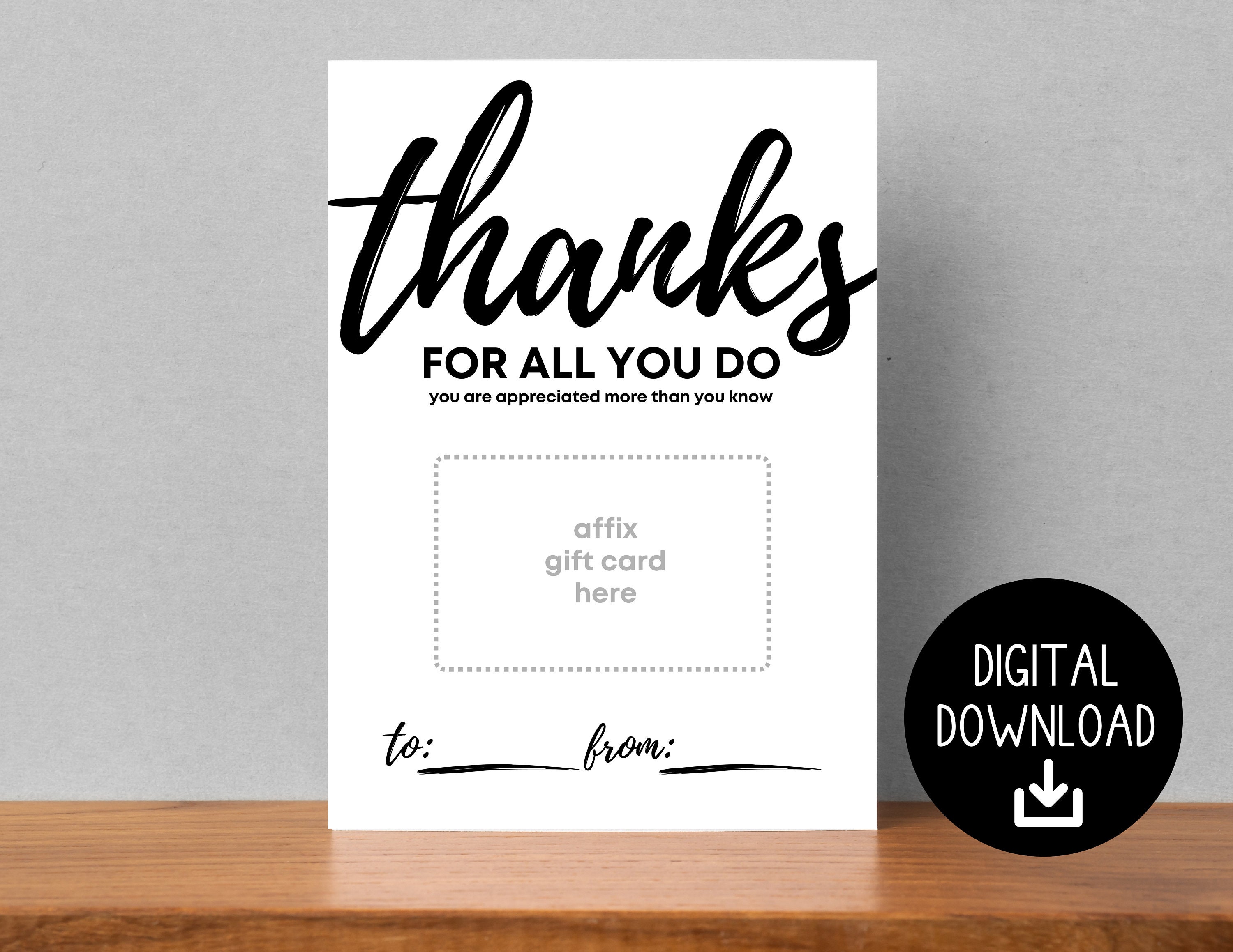 Thanks for All You Do Gift Card Holder, Employee Appreciation Day ...