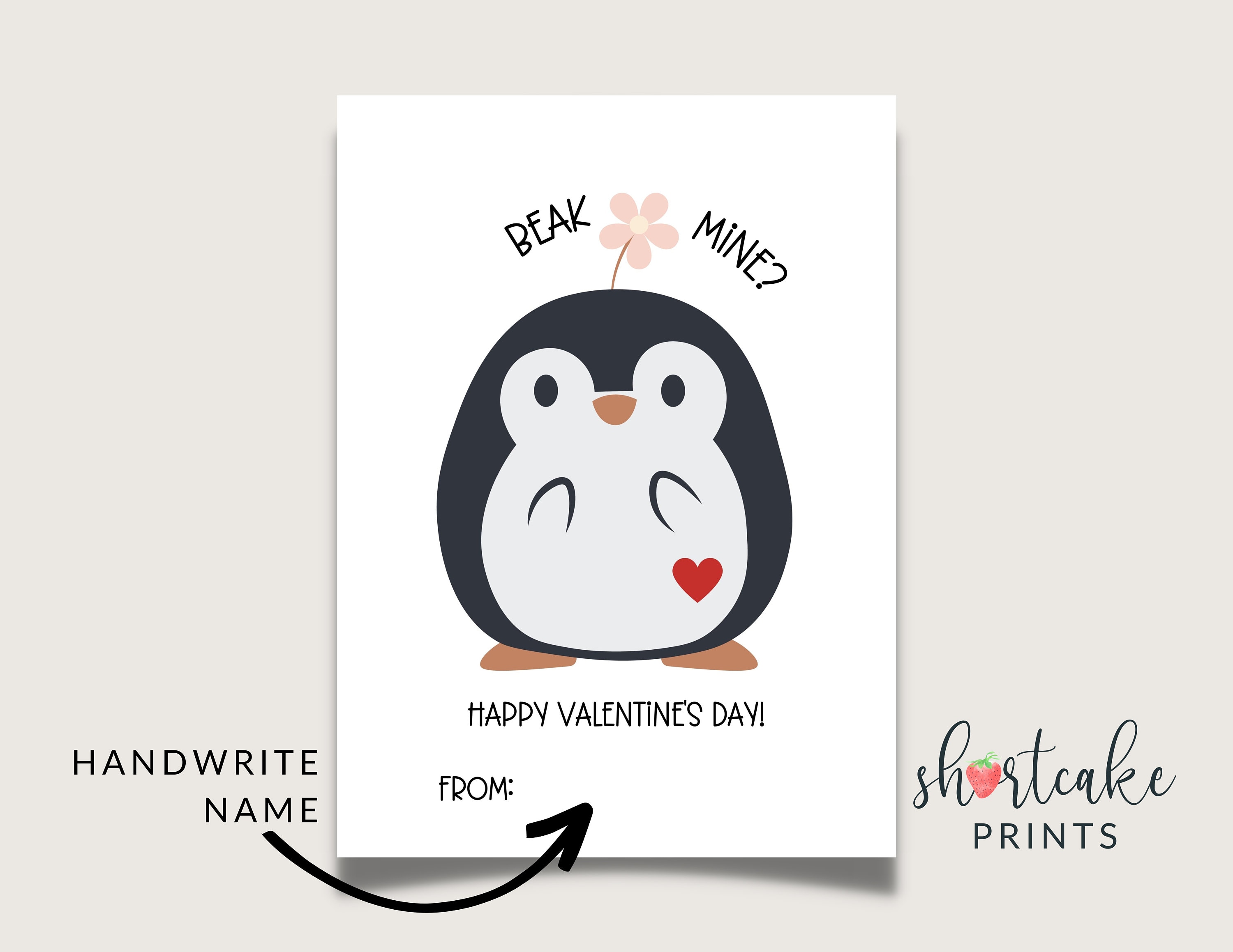 Penguin Valentines for Kids Classroom Valentines Cute - Etsy