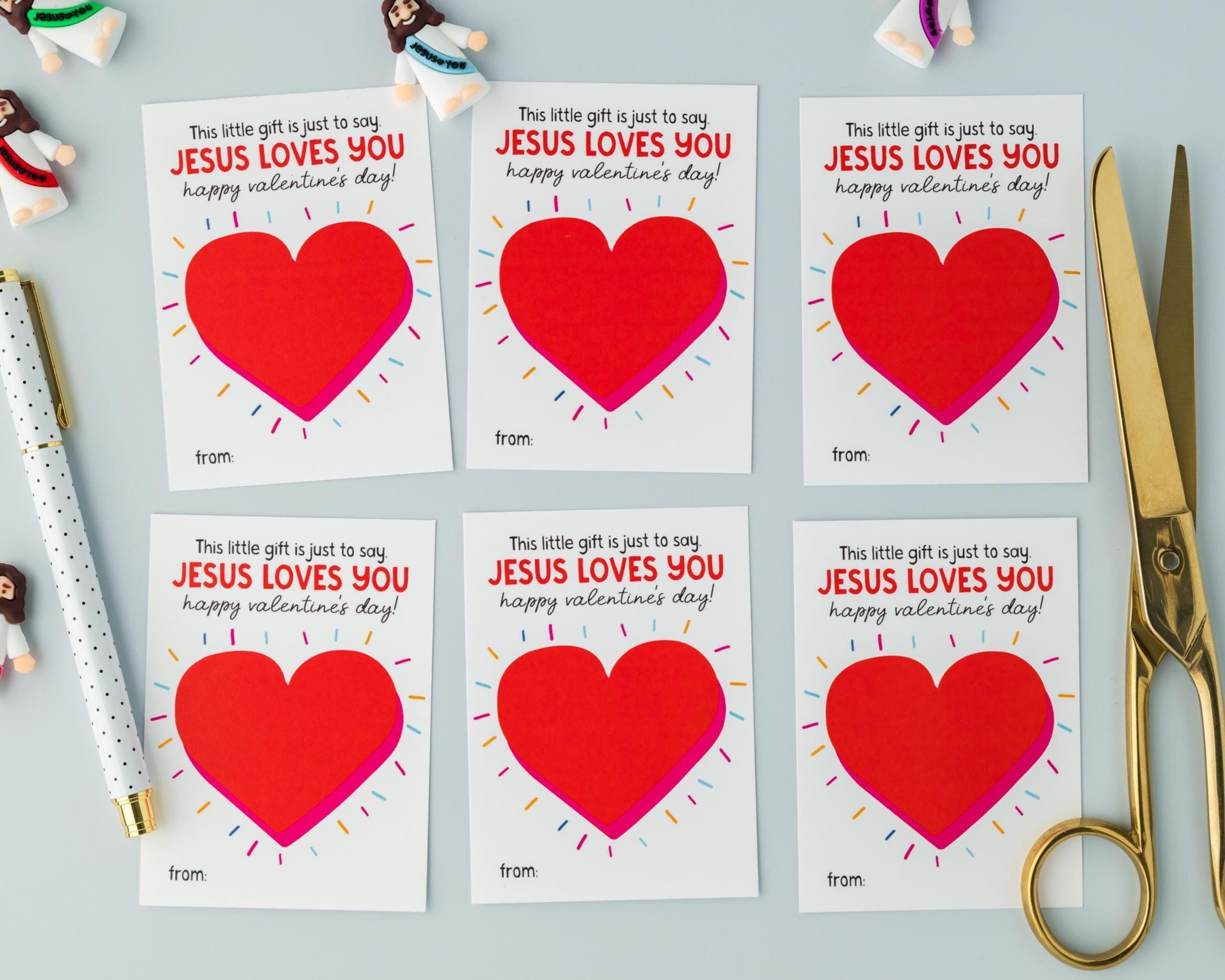 Mini Jesus Valentine Holder Card Printable, Jesus Loves You Valentine ...