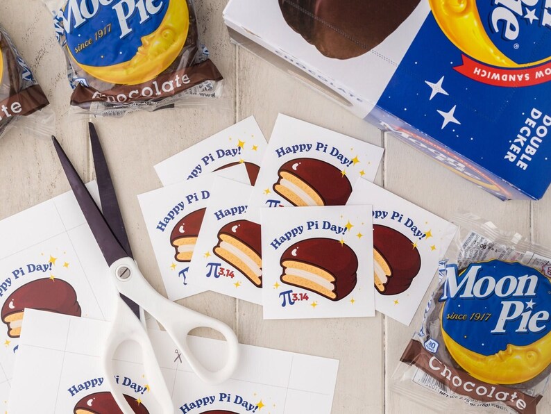 Printable Happy Pi Day Tags, 3" Square Gift Tags for Pie Day, Treat Tag ...
