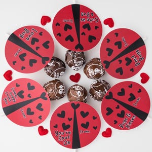 Printable Ladybug Sucker Valentine Cards, Classroom Valentines for Kids ...