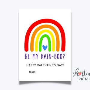 Rainbow Valentines Cards for Kids - Etsy