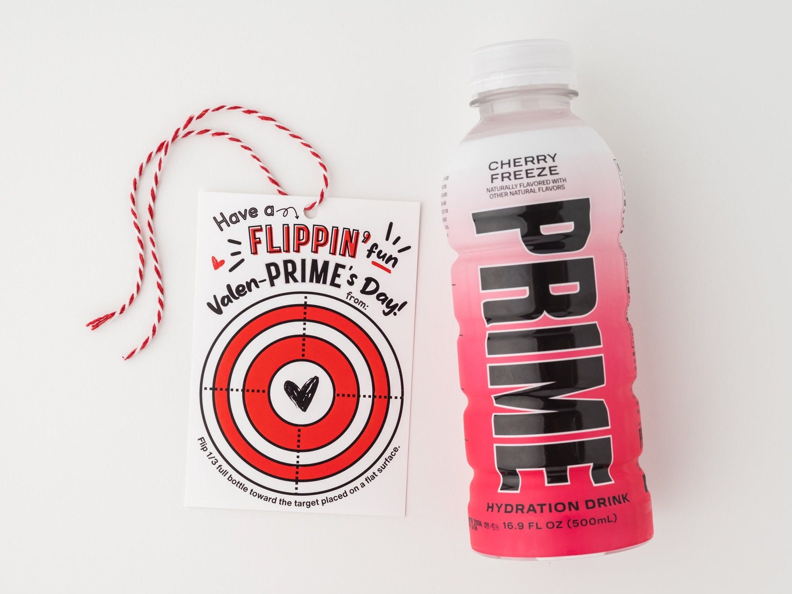 Bottle Flipping Target Tag, Hydration Drink Valentine Printable, Kids ...