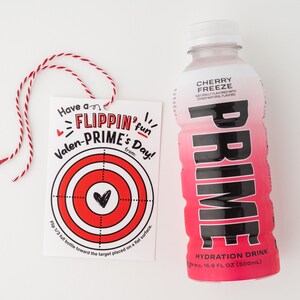 Bottle Flipping Target Tag, Hydration Drink Valentine Printable, Kids ...
