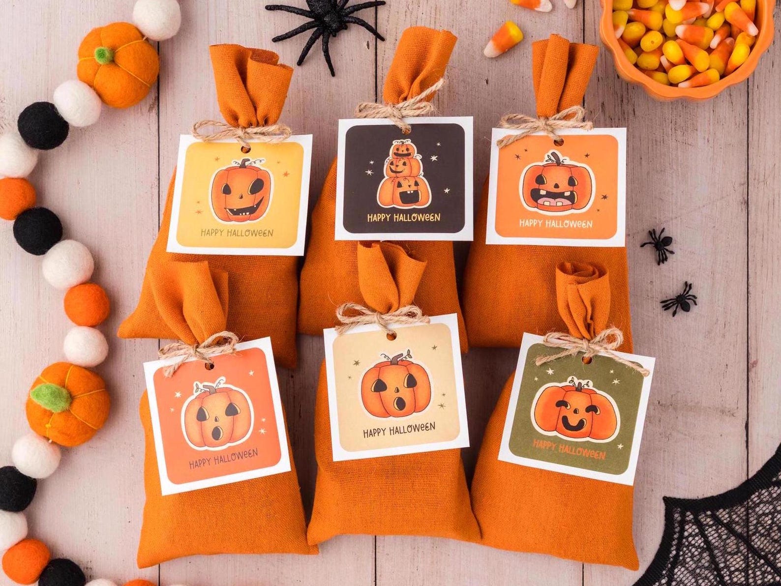 Printable Set of Halloween Treat Tags, Class Party Favor, Jack-o ...