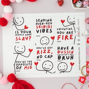 Slang Kids Valentine's Day Cards, Funny Printable Classroom Valentines ...