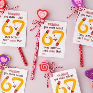 Pencil Valentine Printable, 6 7 Slang Classroom Valentine Exchange ...