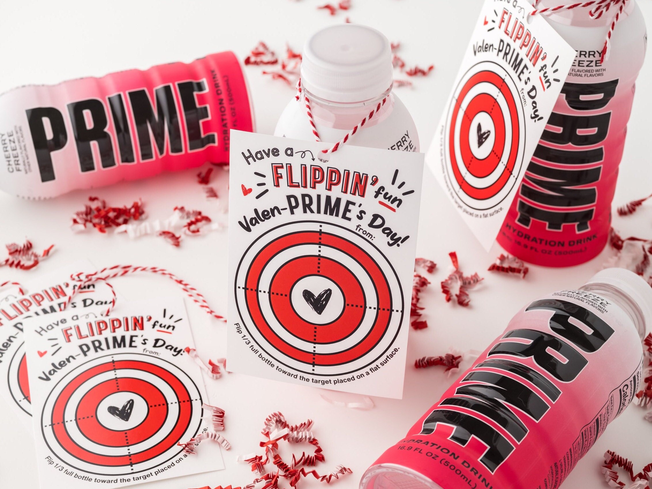 Bottle Flipping Target Tag, Hydration Drink Valentine Printable, Kids ...
