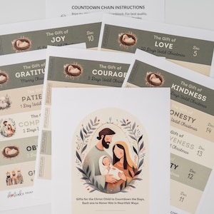 Gifts for the Christ Child Christmas Countdown Paper Chain, Printable ...