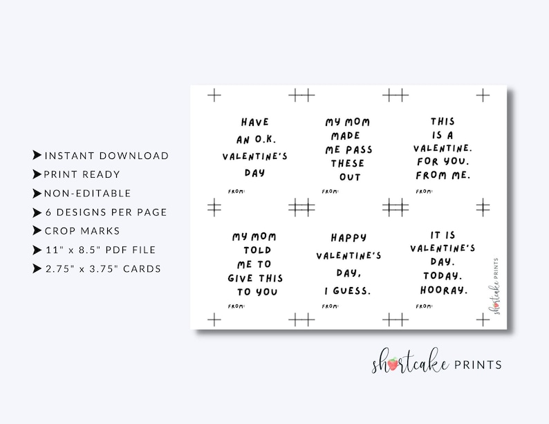 Funny Valentine Cards for Kids Printable Classroom - Etsy