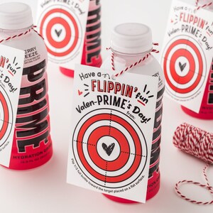 Bottle Flipping Target Tag, Hydration Drink Valentine Printable, Kids ...