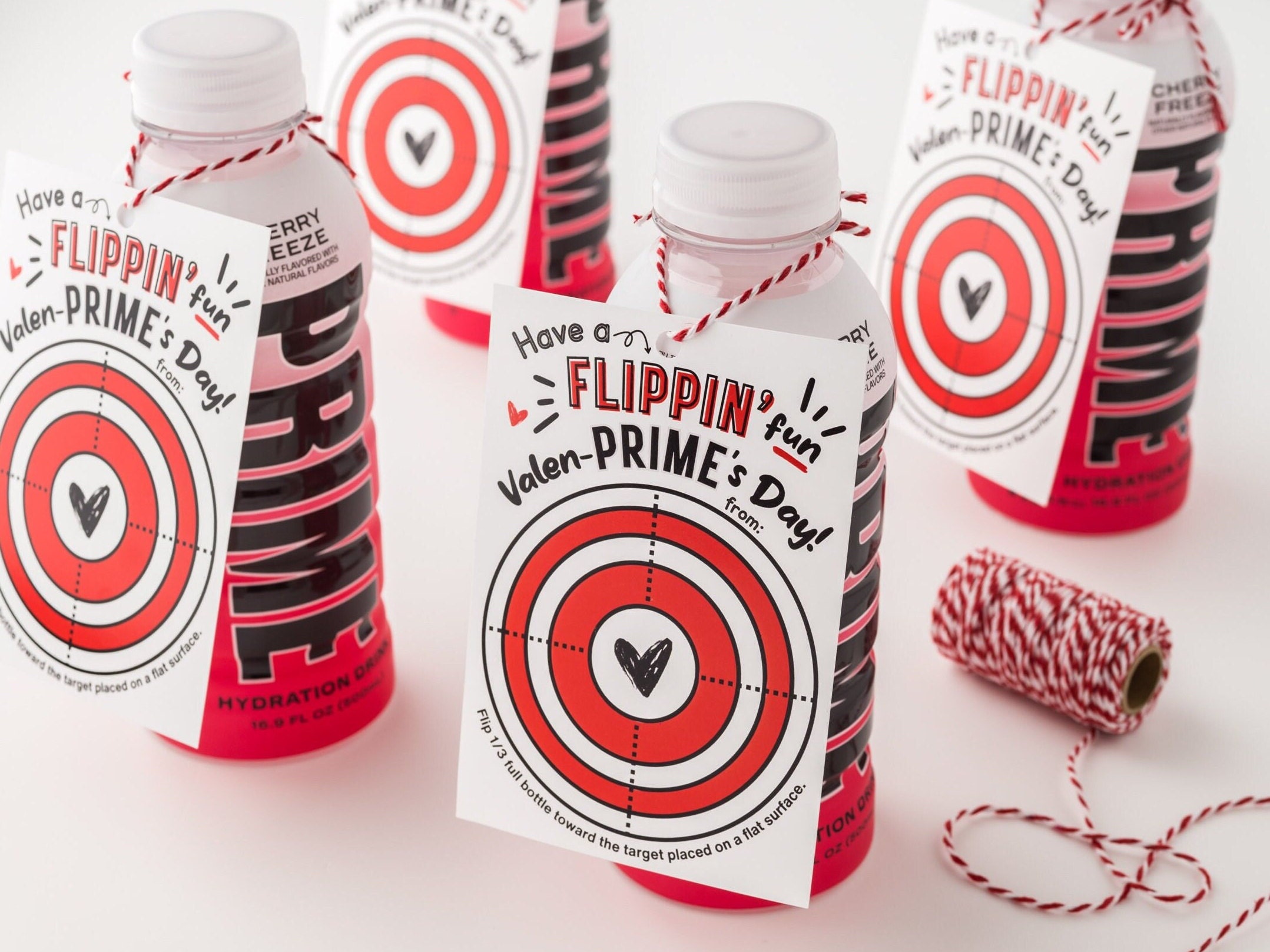 Bottle Flipping Target Tag, Hydration Drink Valentine Printable, Kids ...