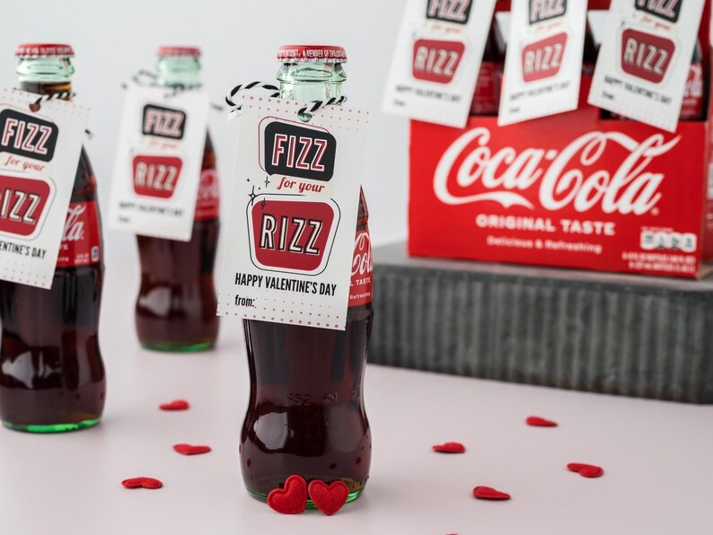 Fizz for Your Rizz Valentine Tag, Printable Soda Gift Tag, Retro Treat ...