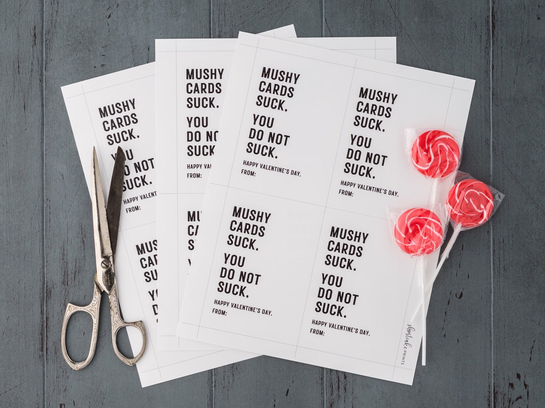 Mushy Cards Suck. You Do Not Suck. Funny Printable Kids Valentines ...