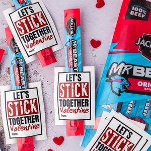 Let’s Stick Together Valentine With Meat Stick Holder, Snack Stick ...