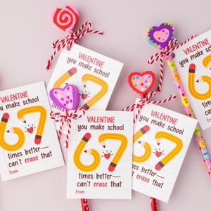 Pencil Valentine Printable, 6 7 Slang Classroom Valentine Exchange ...