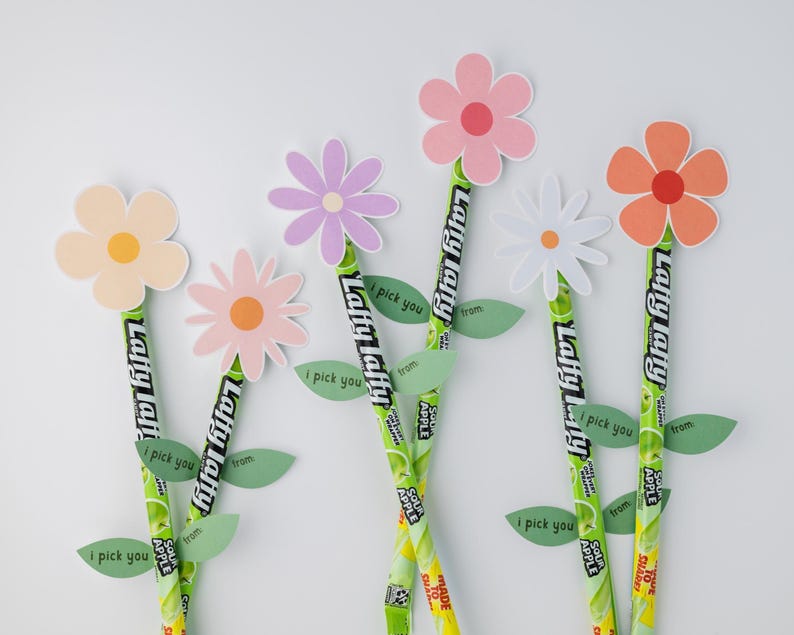 Flower Valentine Printable, I Pick You Valentine, Classroom Candy ...