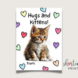 Kitten Valentine Cards, Cat Valentine, Kids Valentines for School ...