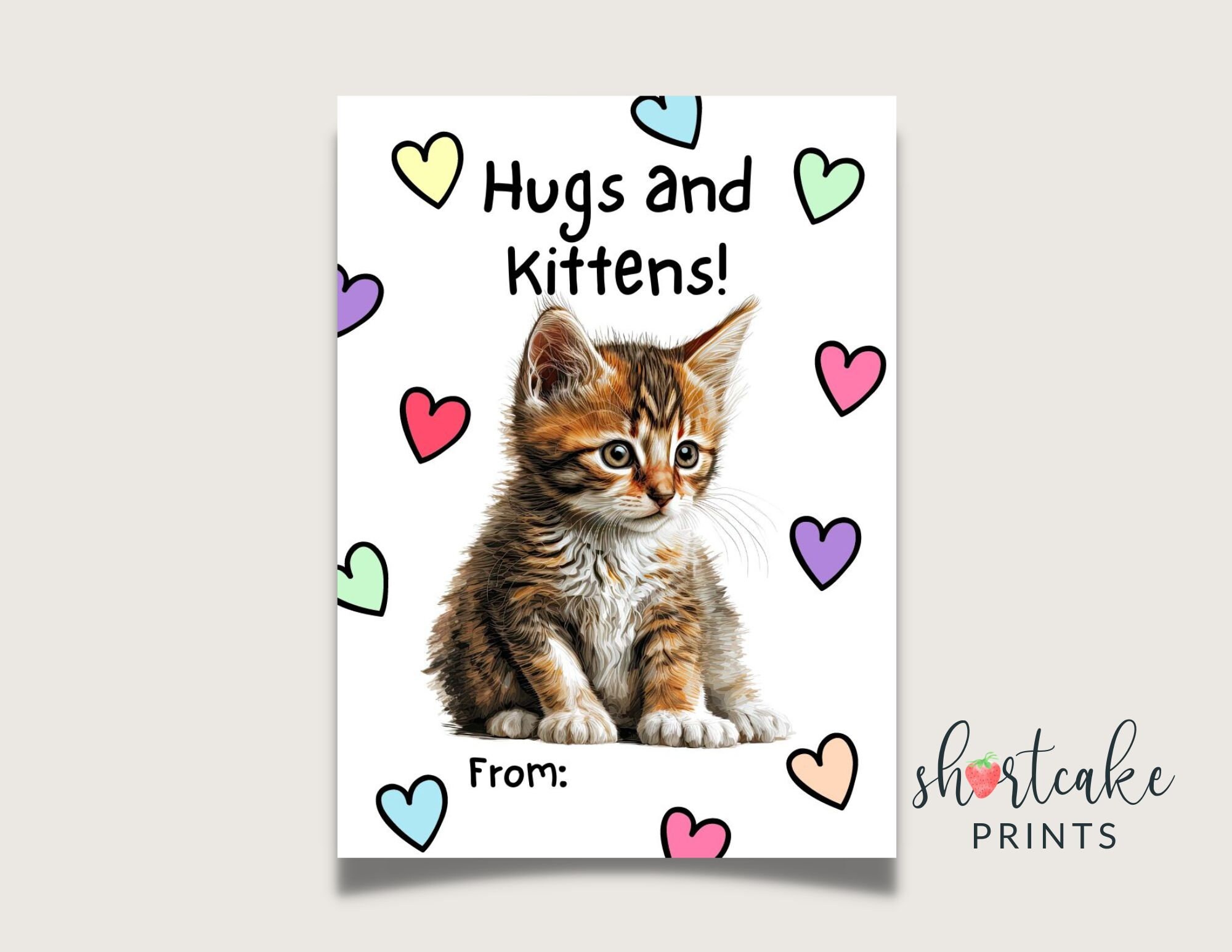 Kitten Valentine Cards, Cat Valentine, Kids Valentines for School ...