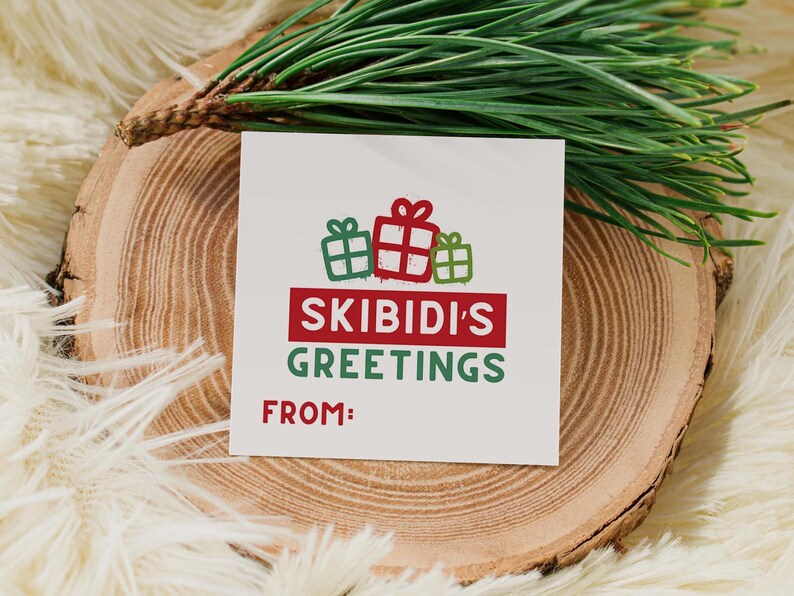 Skibidi's Greetings Gift Tag for Kids, Printable Treat Tags, Classroom ...