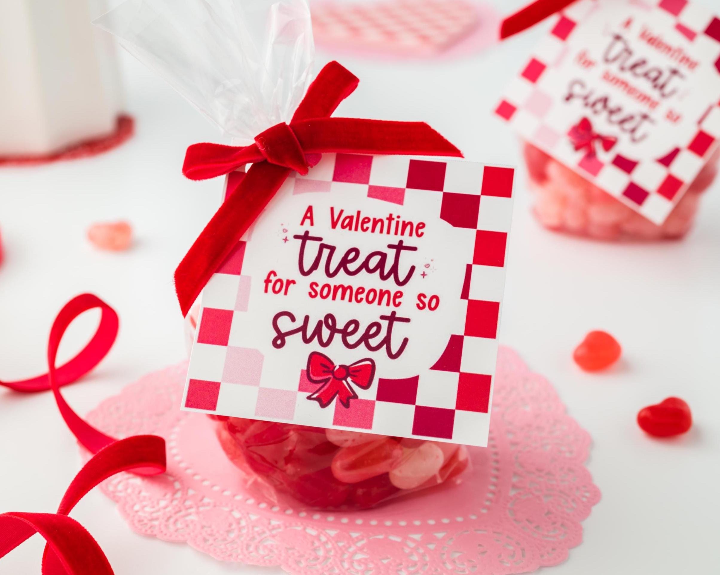 Valentine Treat Tags Printable, Girly Coquette Bow Valentine Gift Tags ...
