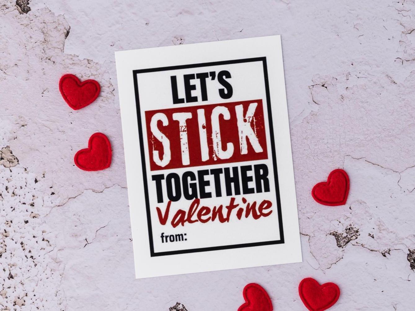Let’s Stick Together Valentine With Meat Stick Holder, Snack Stick ...