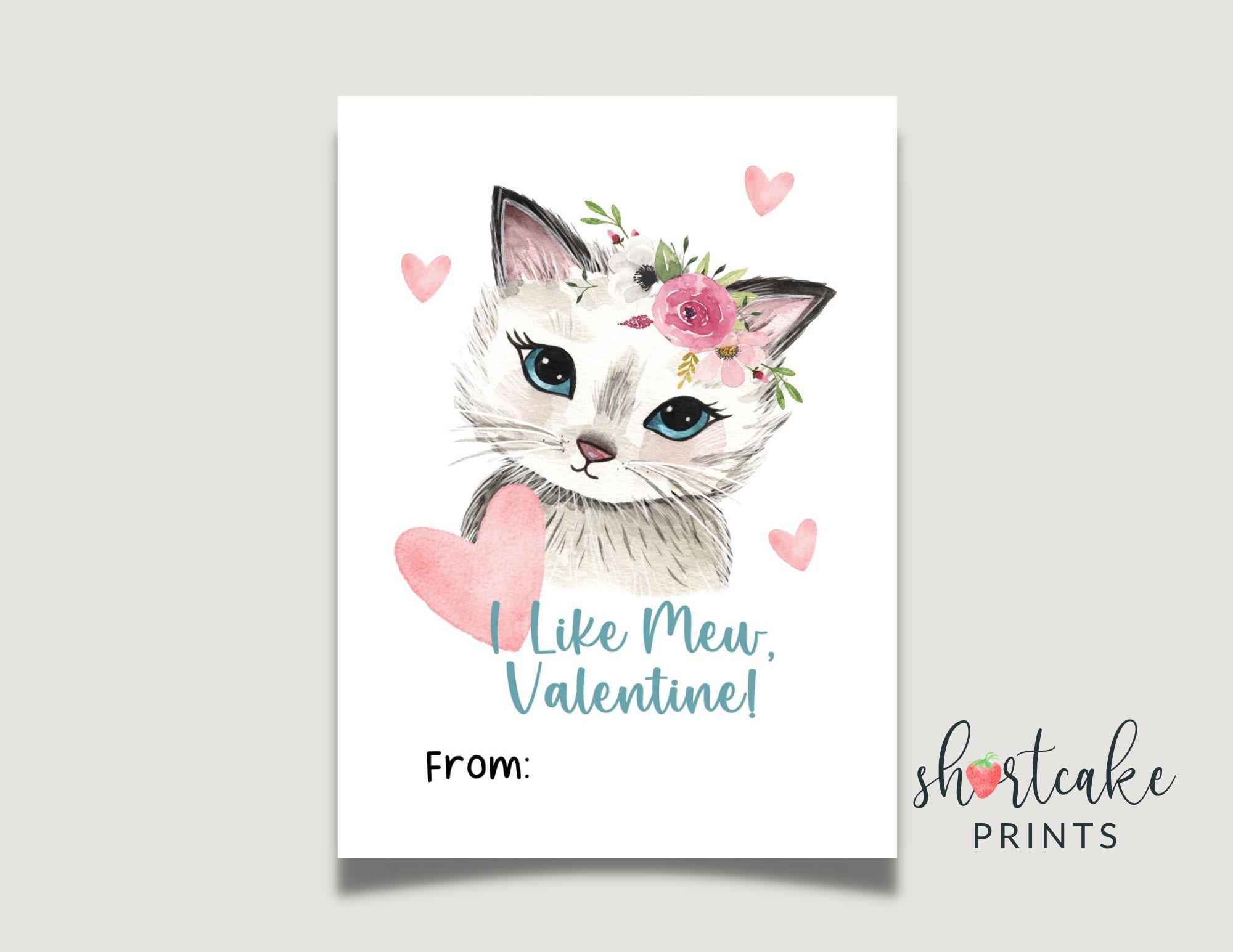 Cat Valentine Cards Cute Kitten Kitty Valentine for Kids - Etsy
