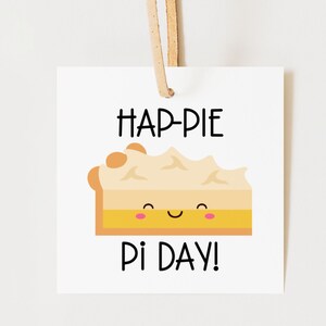 Happy Pi Day Tags, 2.5" Square Gift Tags for Pie Day, Treat Tag, Pi Day ...