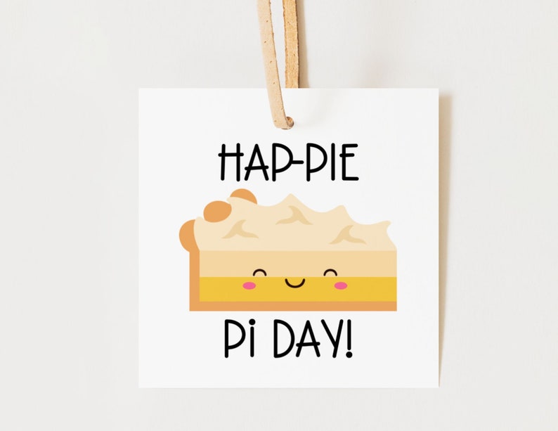 Happy Pi Day Tags, 2.5" Square Gift Tags for Pie Day, Treat Tag, Pi Day ...
