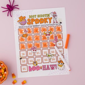 Halloween Countdown Calendar for Kids, Printable Halloween Advent Sign ...