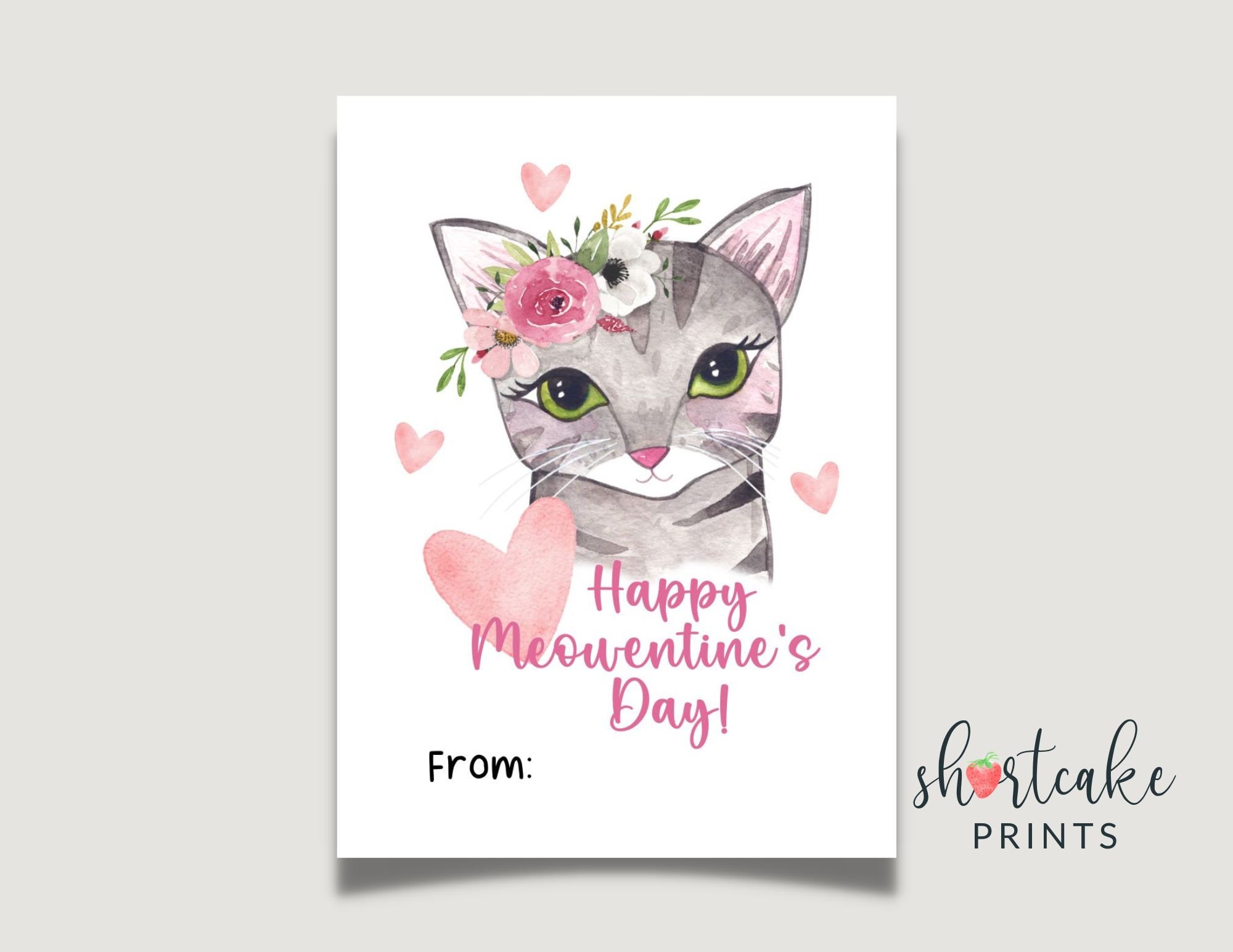 Cat Valentine Cards Cute Kitten Kitty Valentine for Kids - Etsy