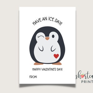 Penguin Valentines for Kids, Classroom Valentines, Cute Penguins ...