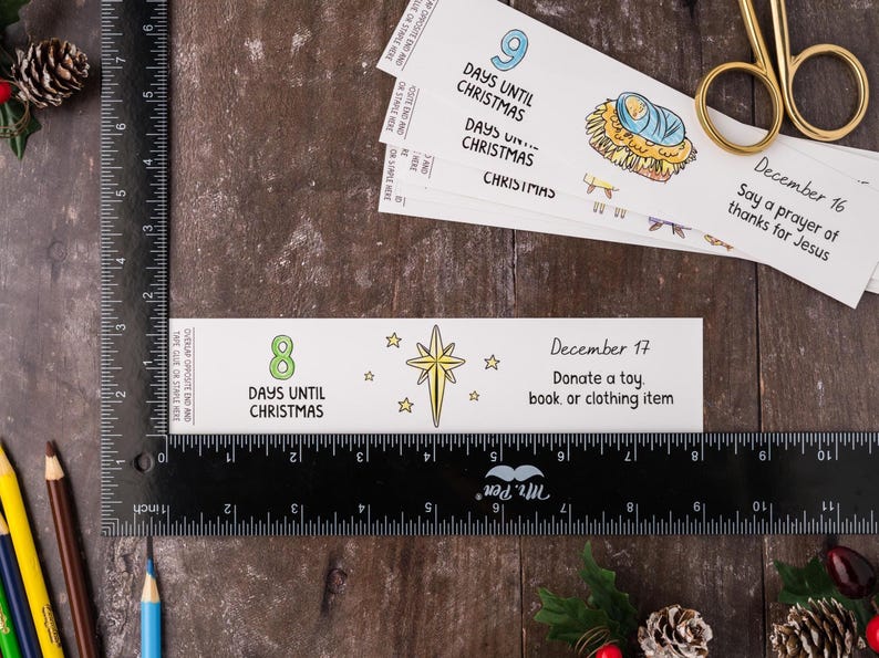 Gifts for Baby Jesus Coloring Countdown Chain, Printable Advent ...