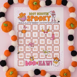 Halloween Countdown Calendar for Kids, Printable Halloween Advent Sign ...