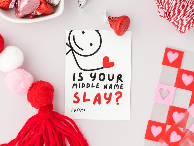 Slang Kids Valentine's Day Cards, Funny Printable Classroom Valentines ...