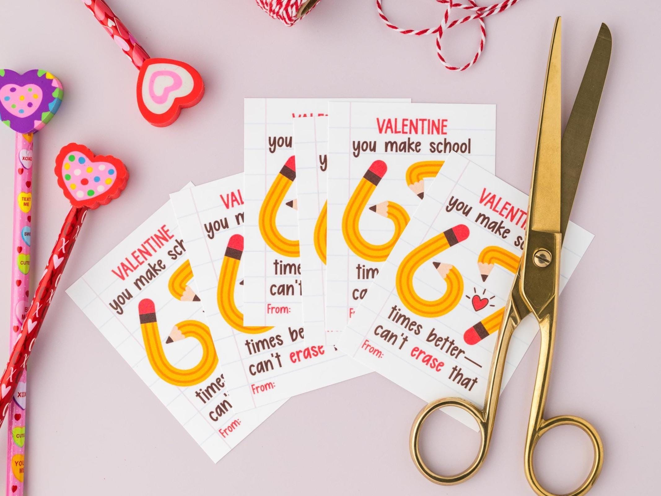 Pencil Valentine Printable, 6 7 Slang Classroom Valentine Exchange ...
