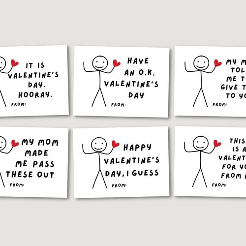 Printable Pun Valentine's Day Cards Classroom - Etsy