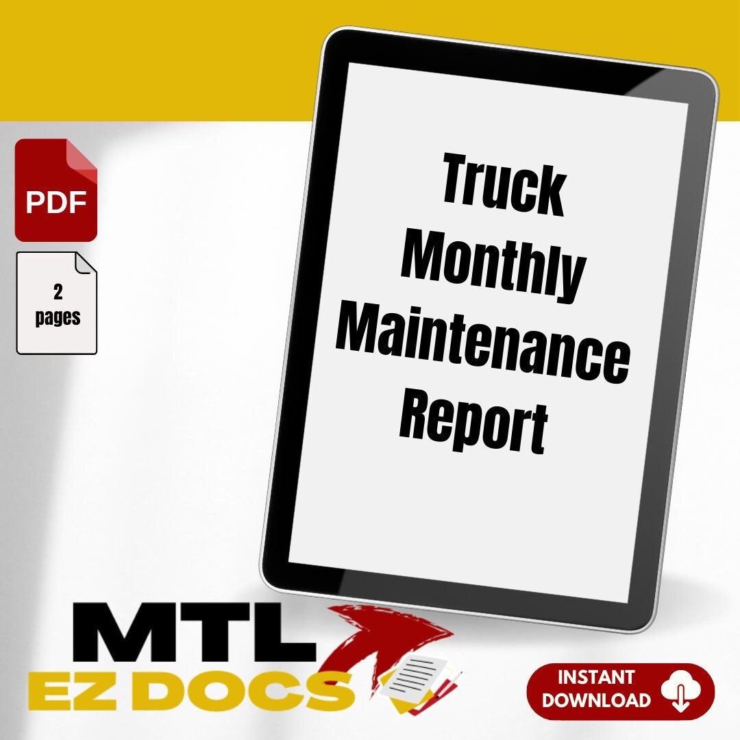 Trucking Truck & Trailer Monthly Report | Preventative Maintenance and ...