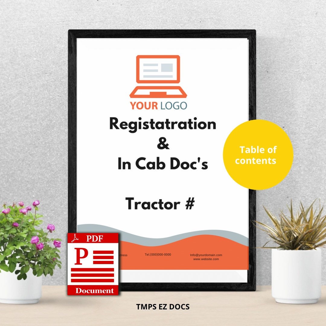 Trucking in Cab Binder Documents Template in Cab Table of | Etsy
