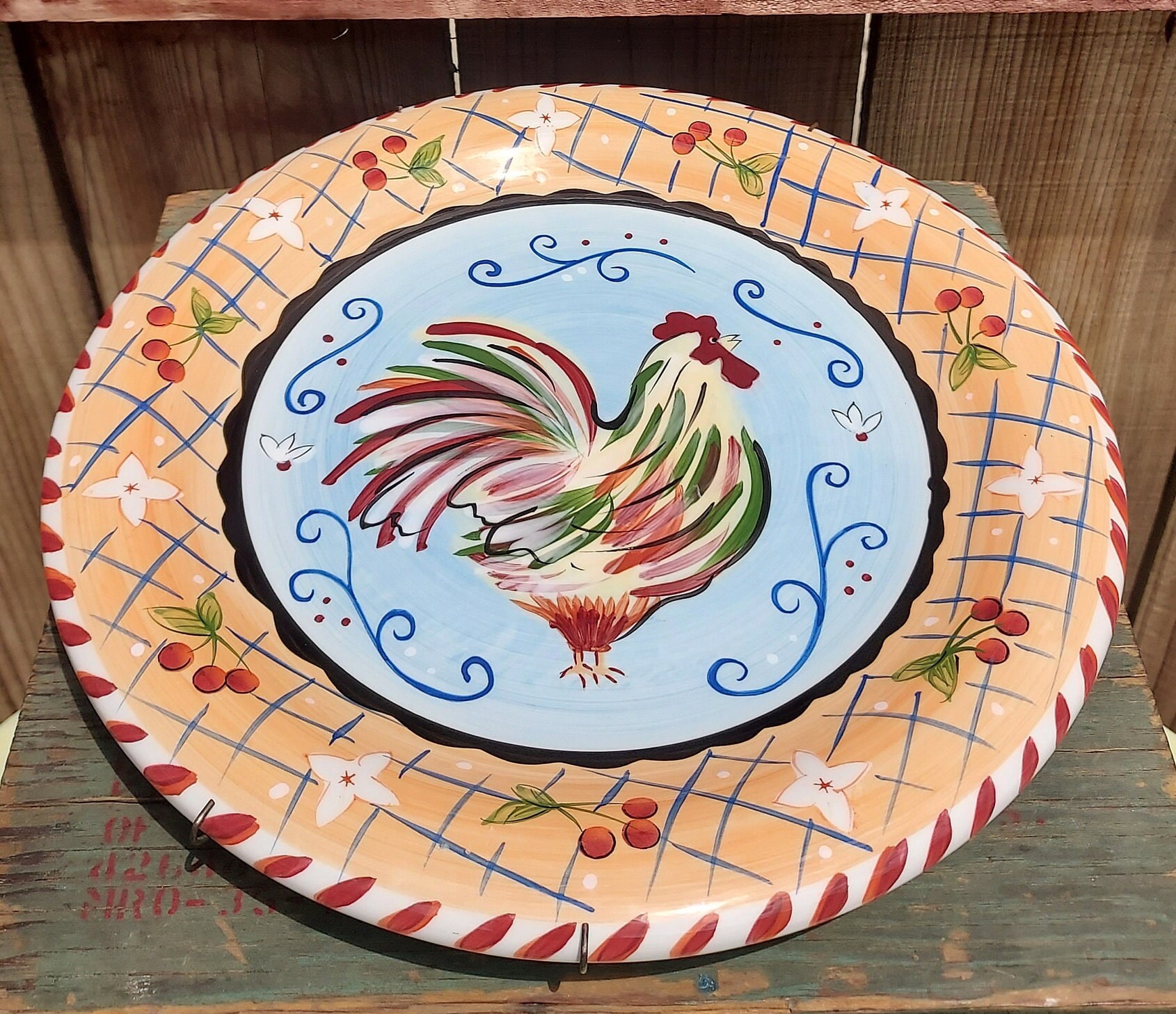 Vintage Large Rooster Plate Hausenware Rooster Plate W/ Wall - Etsy